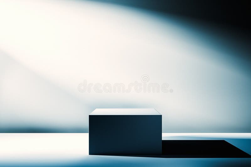Abstract Studio Background with Spotlight on a Cube. 3D Rendering Stock ...