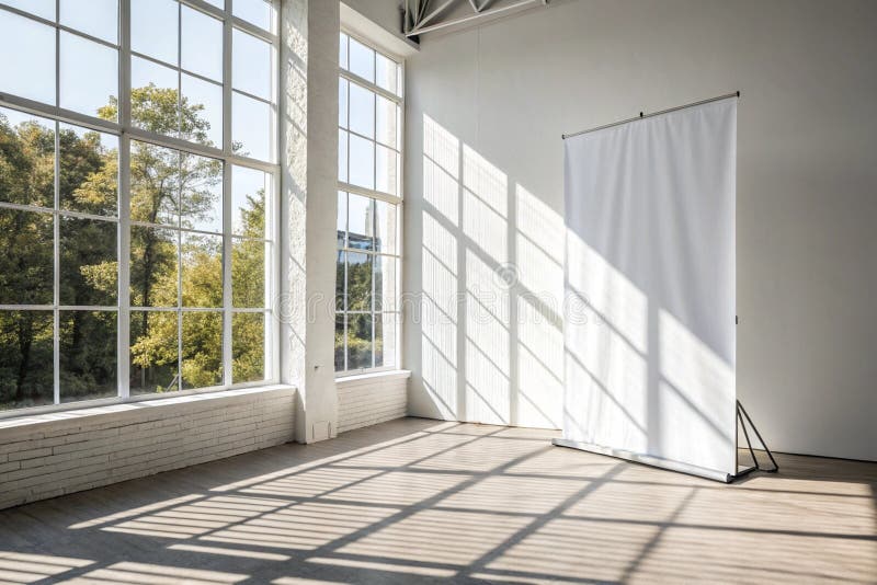 Abstract Studio Background with Window Shadows Stock Illustration ...