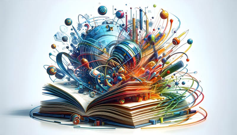 Abstract Study Session Concept As a Glossy Abstract Digital Art Scene ...