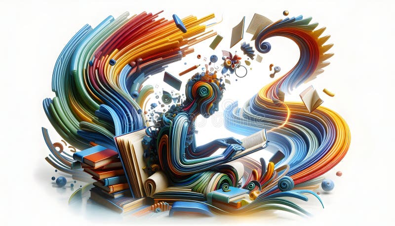 Abstract Study Session Concept As a Glossy Abstract Digital Art Scene ...