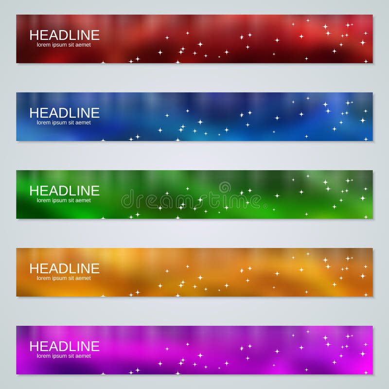 Abstract Colorful Web Banners Templates Stock Vector - Illustration of ...