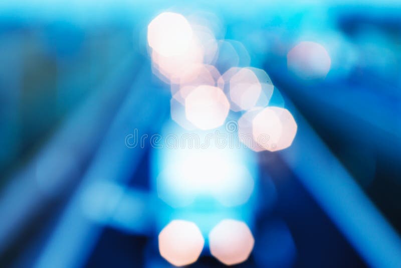 Abstract Style - Defocused Blue Highway Lights Stock Image - Image of ...