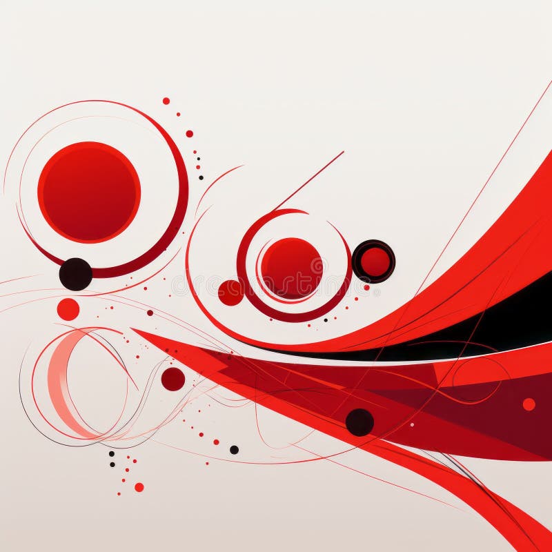 Abstract Style Design: Red and Crimson Silhouettes with Intricate ...