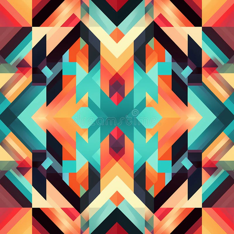 Abstract Style with Geometric Patterns 1:1. AI-generated. Stock ...