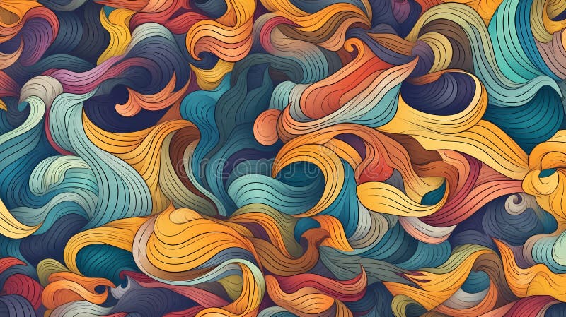 Geometric Pattern Show Blue, Purple, Yellow, Orange, Brown and Green ...