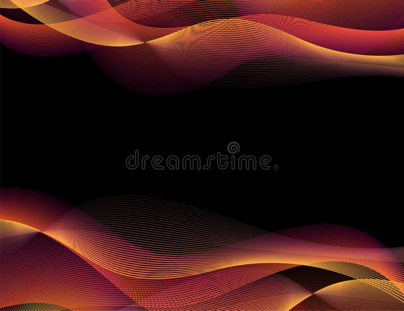 Abstract Orange Wave Border Background Stock Vector - Illustration of ...