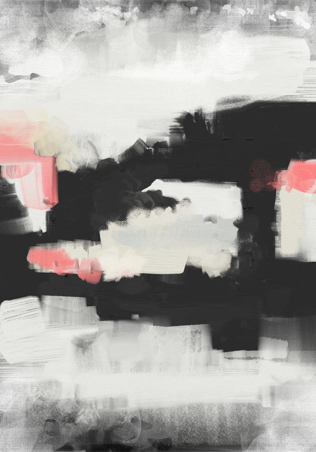 Abstract Style Oil Painting Artwork on Canvas Stock Illustration ...