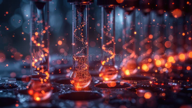 Abstract Style of Particle in Pharmaceutical Lab with Micro Technology ...