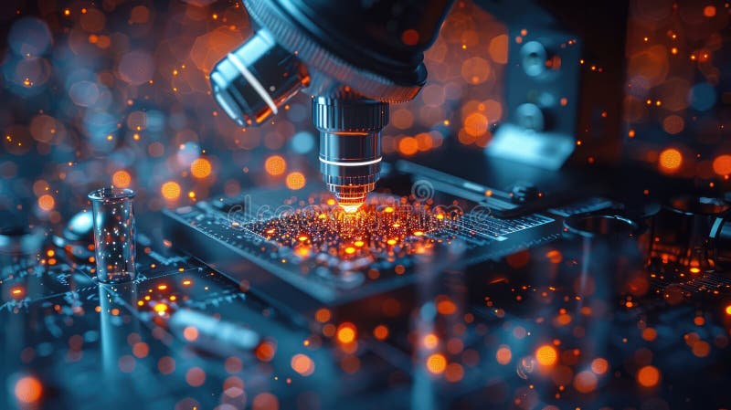 Abstract Style of Particle in Pharmaceutical Lab with Micro Technology ...