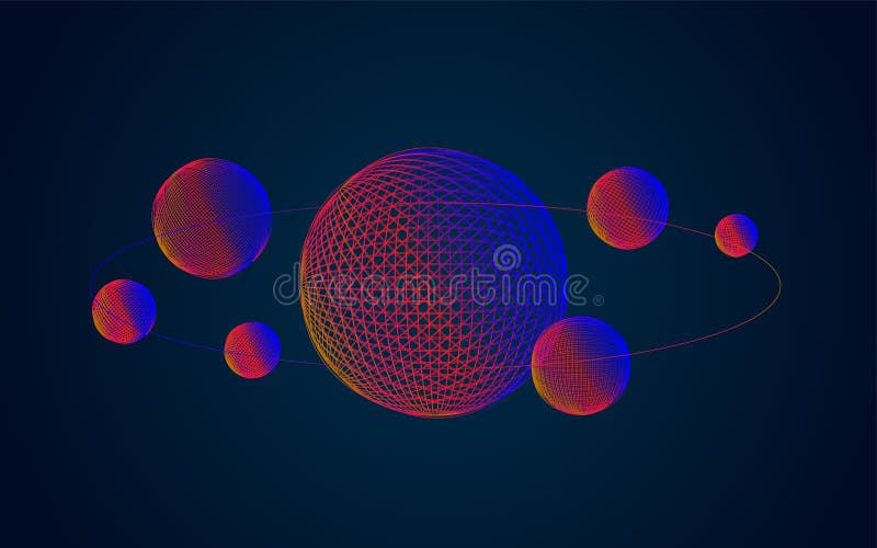 Abstract Style Round Shape Solar System Background Graphic Design Stock ...