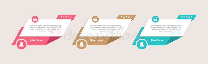 Abstract Styled Client Feedback or Customer Reviews Card Design for Web ...