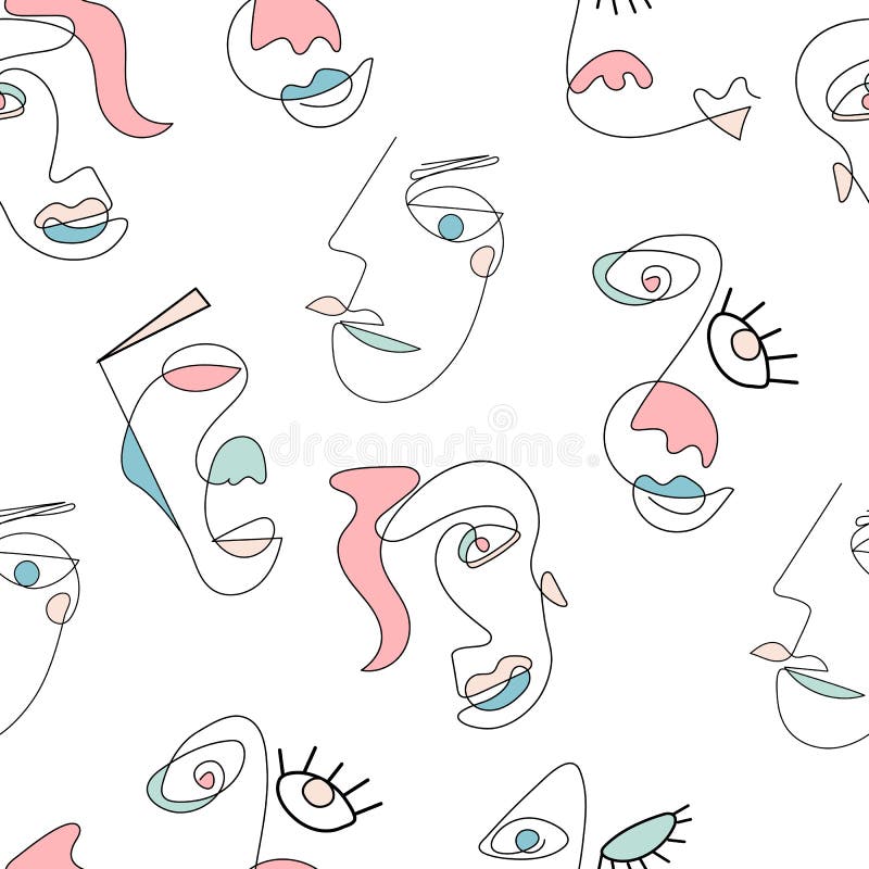 One Line Painting Continuous Hand Drawn Stock Illustrations – 799 One ...