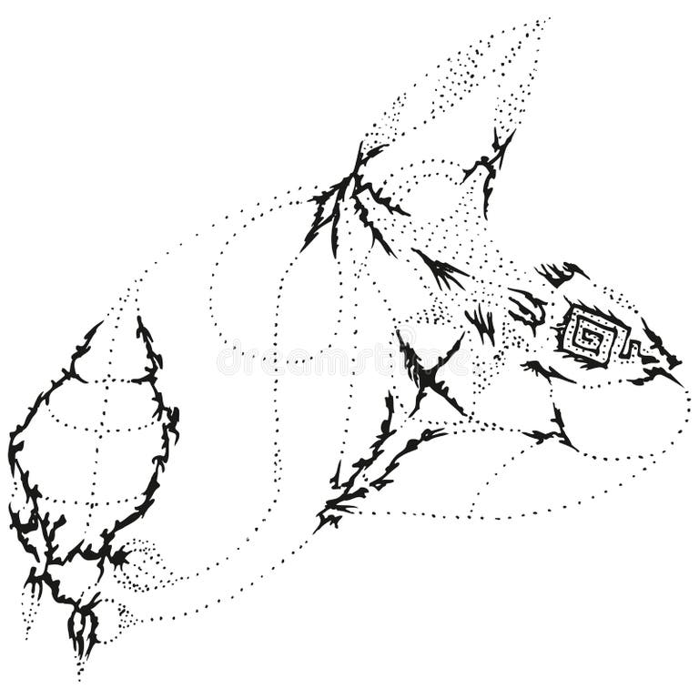 Abstract Stylized B&W Nasty Rabbit Head Stock Vector - Illustration of ...