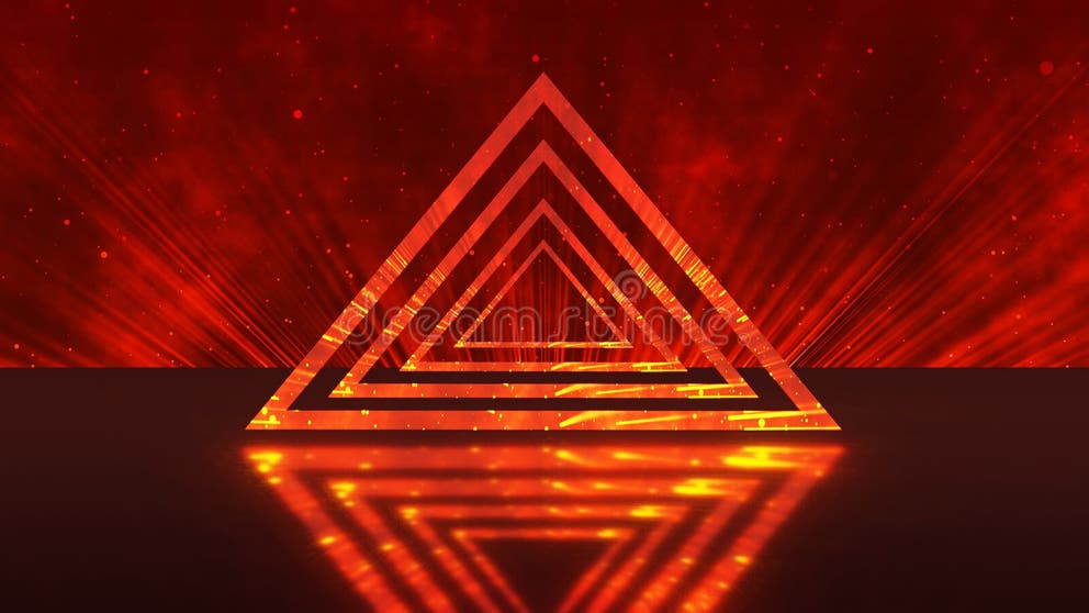 Abstract Stylized Bright Red Triangle Logo Template on Dark Background ...