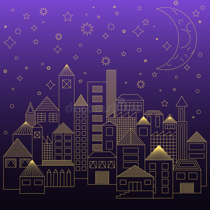 Abstract Stylized City Background Stock Vector - Illustration of ...