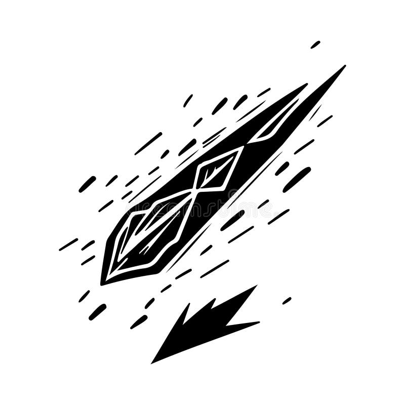 Abstract Stylized Crystal Arrow. Concept of Magic, Fantasy, and Speed ...