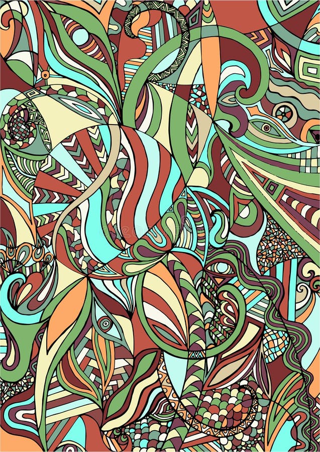 Abstract Stylized Graphic Composition of Patterns Stock Vector ...