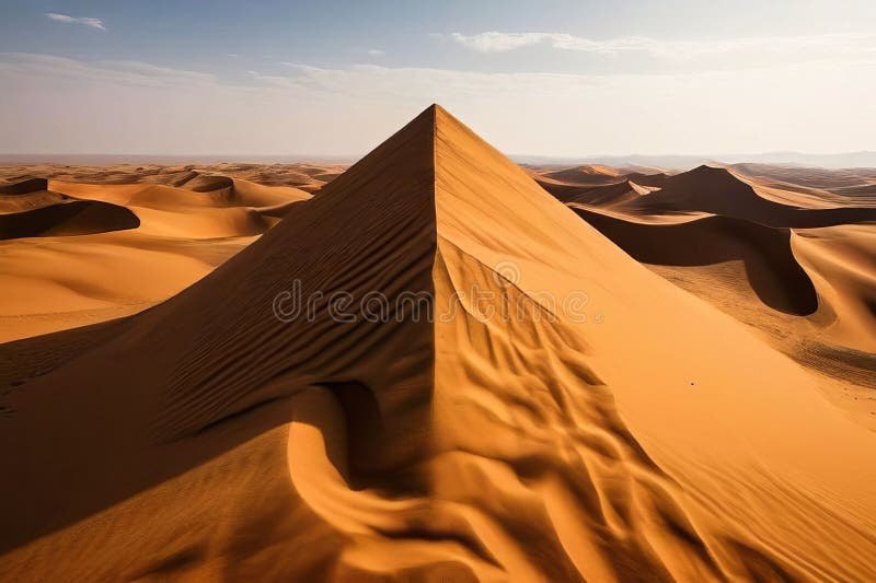 Desert Triangle a Triangular Sand Dune with a Unique Pattern Res Stock ...