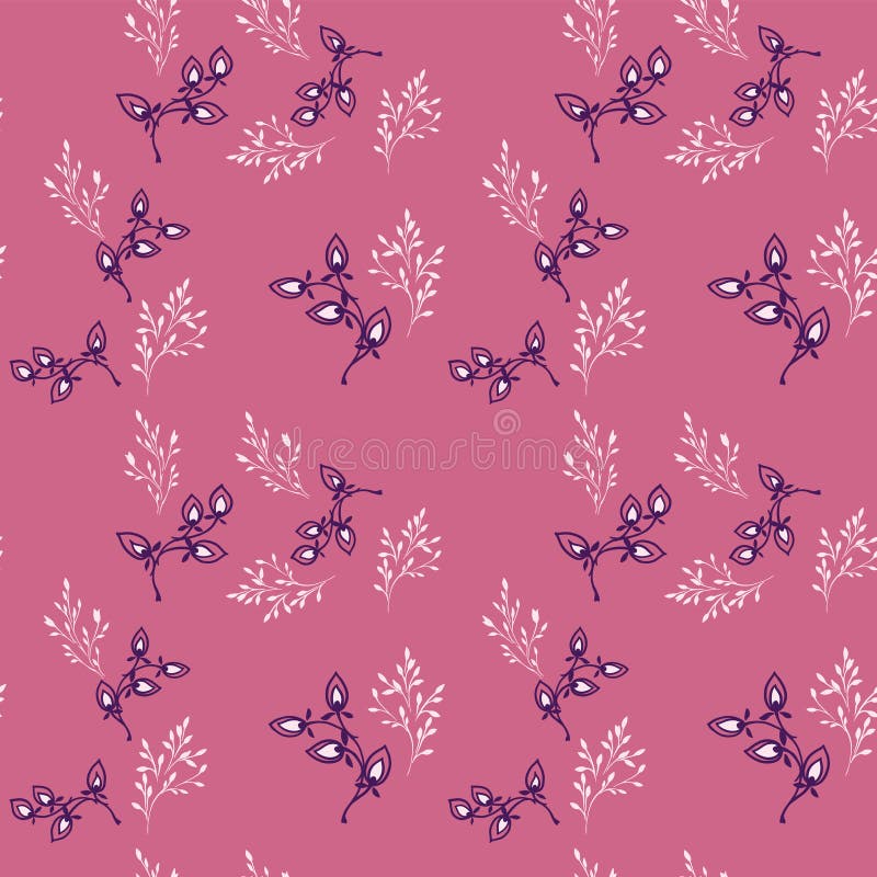 Abstract Stylized Minimalistic Floral Branches Seamless Pattern. Simple ...