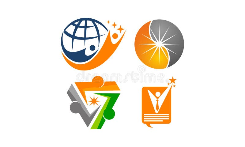 Abstract Success Life Coaching Set Stock Vector - Illustration of ...