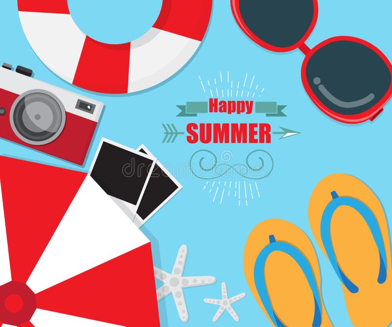 Abstract Summer Accessories Background Stock Vector - Illustration of ...