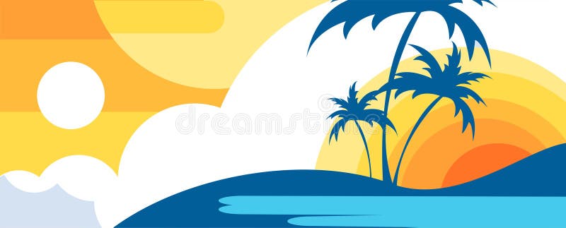 Abstract Summer Beach Party among Palm Tree Stock Vector - Illustration ...