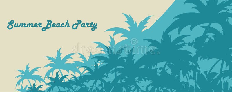 Abstract Summer Beach Party among Palm Tree Stock Vector - Illustration ...