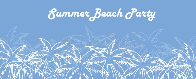 Abstract Summer Beach Party among Palm Tree Stock Vector - Illustration ...