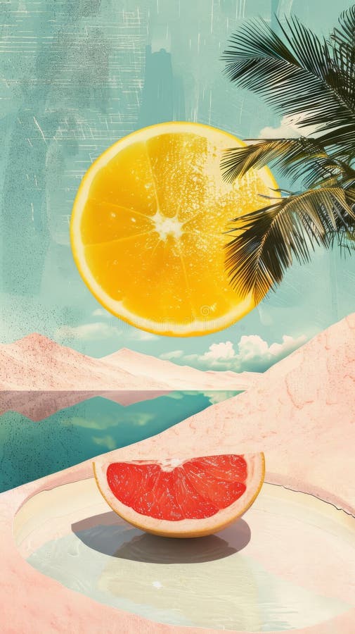 Abstract Summer Collage Illustration. Trendy Collage Design Stock Photo ...