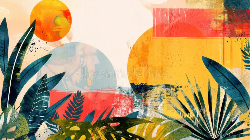 Abstract Summer Collage Illustration Stock Illustration - Illustration ...