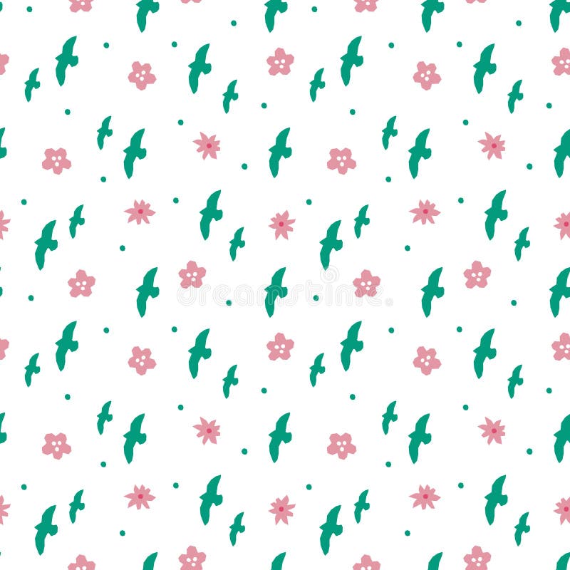Abstract Summer Seamless Pattern. Simple Bird Shape Stock Vector ...