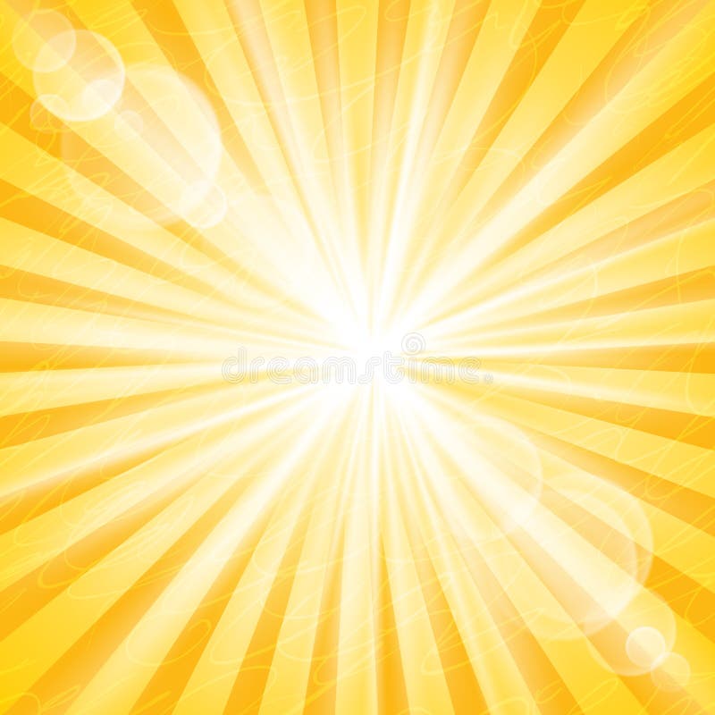 Abstract Orange Background with Sun Light Rays Stock Vector ...