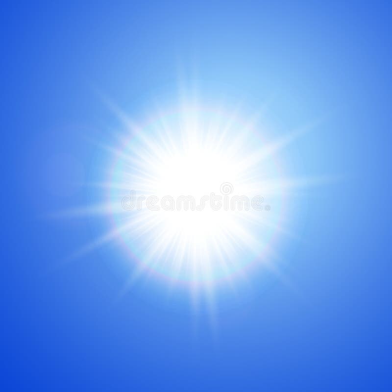 Abstract Sun on Blue Sky - Vector Stock Illustration - Illustration of ...