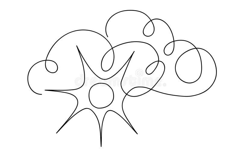 Abstract Sun and Clouds Line Art Stock Vector - Illustration of ...