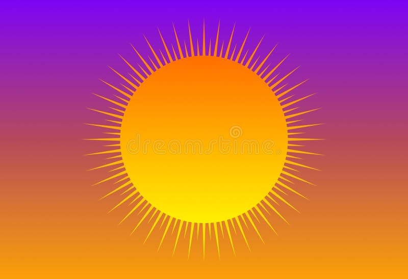 Abstract Sun with Colorful Gradient Background Stock Illustration ...