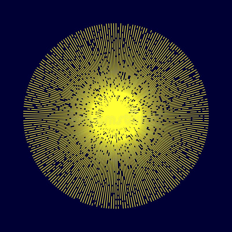 Abstract Sun Concept Background. Golden Effect with Lines Stock Vector ...