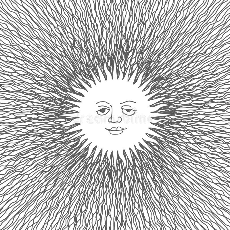 Abstract Sun with Curve Lines Rays Vector Stock Vector - Illustration ...