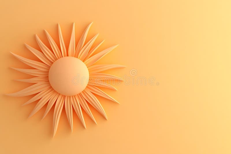 Abstract Sun Design with Minimalist Background Stock Illustration ...