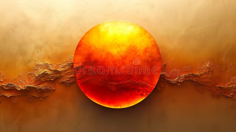 Abstract Sun Disk on Textured Background Stock Illustration ...