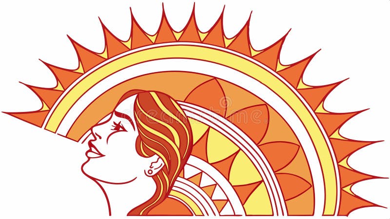Abstract Sun Face Radial Design Profile Vector Solar Art Graphic Vector ...