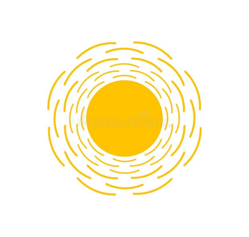 Abstract sun flat icon stock vector. Illustration of yellow - 111509761