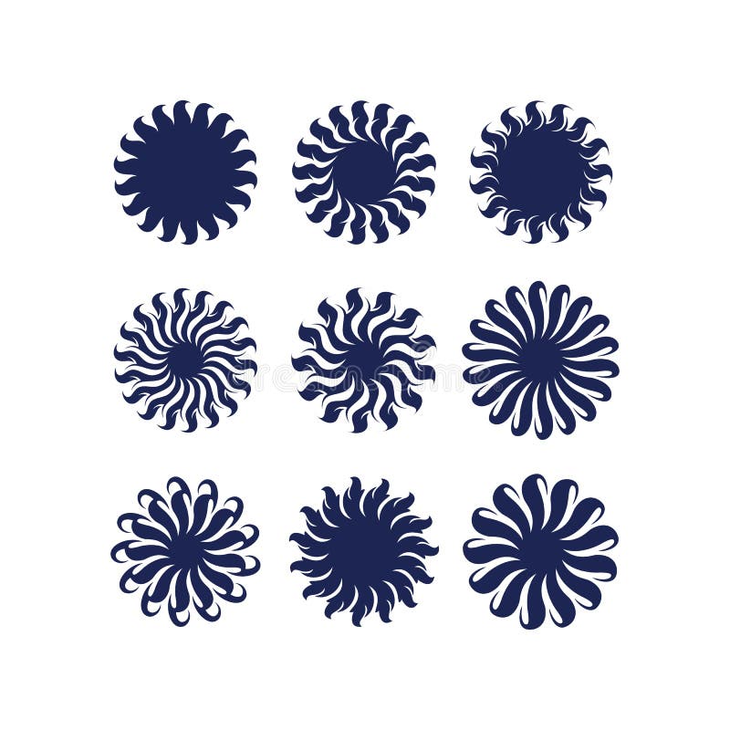 Abstract Sun Flower Geometry Vector Stock Vector - Illustration of sign ...