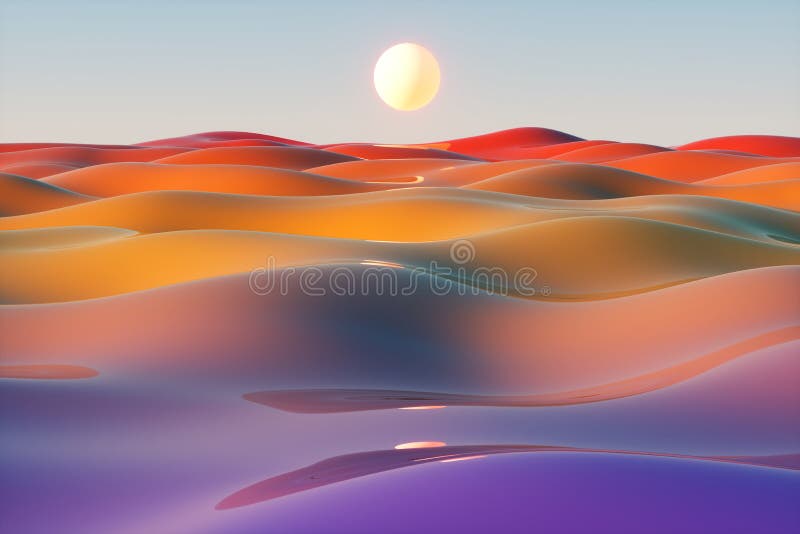 Abstract Sun in Gradient Desert. Stock Illustration - Illustration of ...
