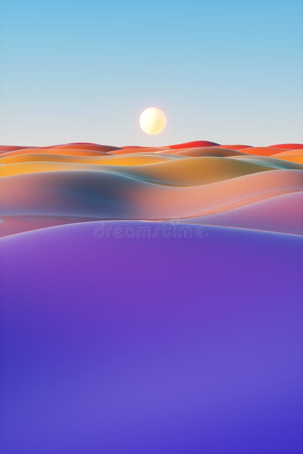Abstract Sun in Gradient Desert. Stock Illustration - Illustration of ...