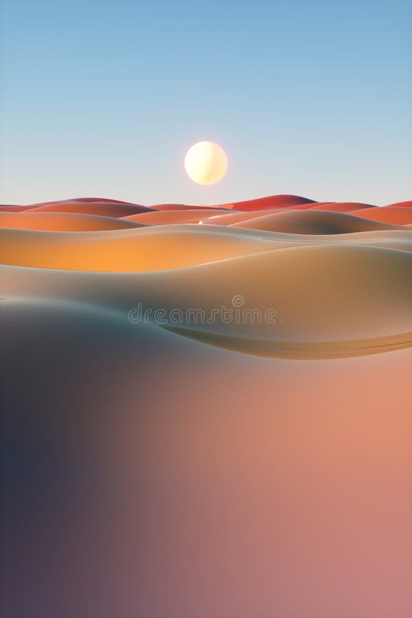 Abstract Sun in Gradient Desert. Stock Illustration - Illustration of ...
