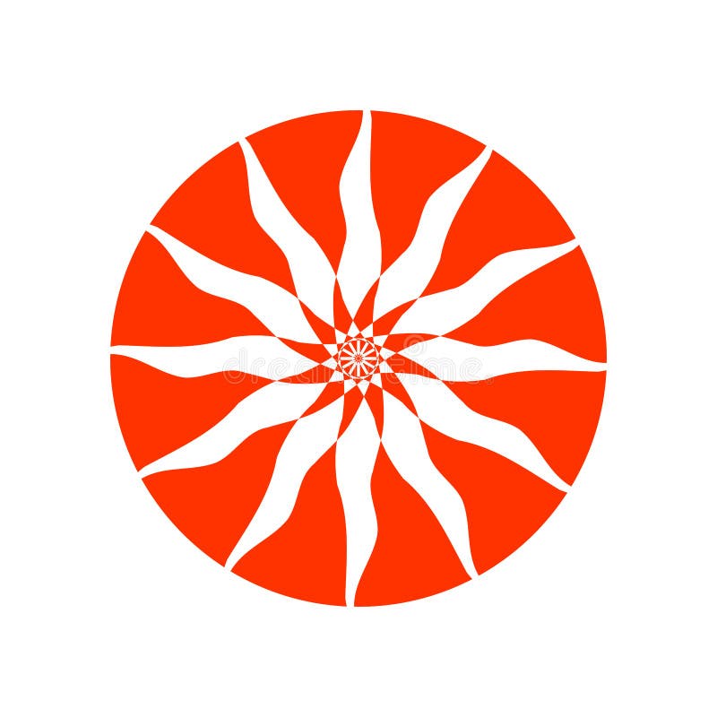 Abstract Sun Icon. Circular Red Design Element Stock Vector ...