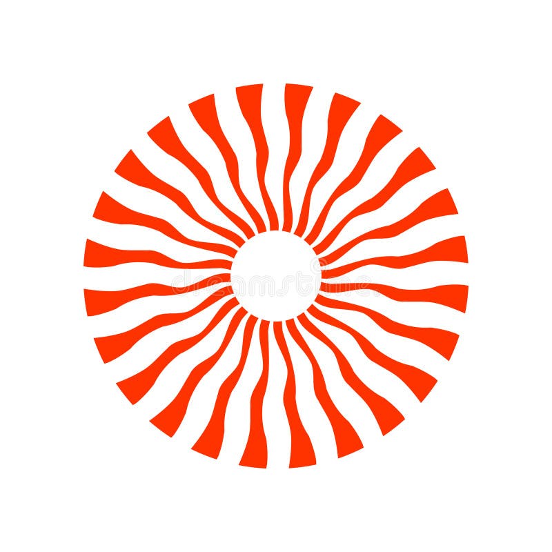 Abstract Sun Icon. Circular Red Design Element Stock Vector ...