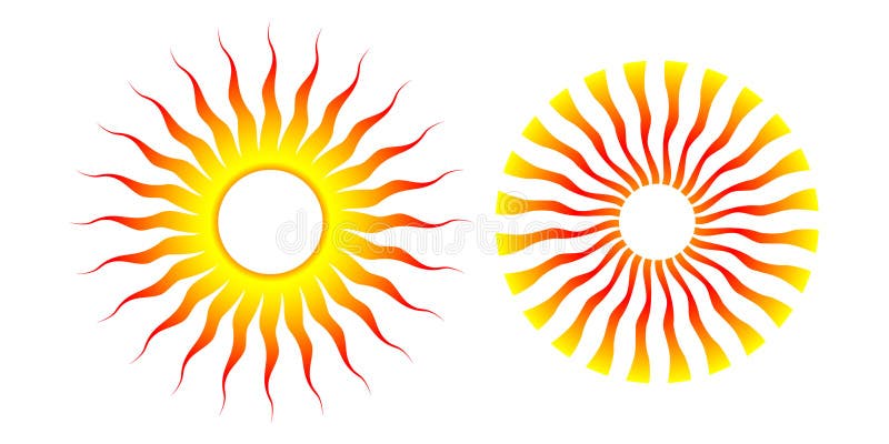 Abstract Sun Icons. Design Elements Set Stock Vector - Illustration of ...