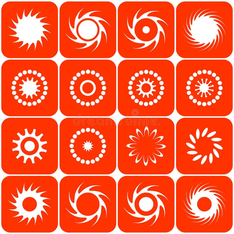 Abstract Sun Icons. Vector. Stock Vector - Illustration of elements ...