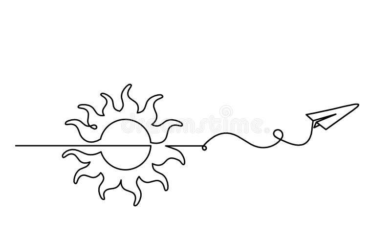 Abstract Sun As Line Drawing on White Background Stock Illustration ...